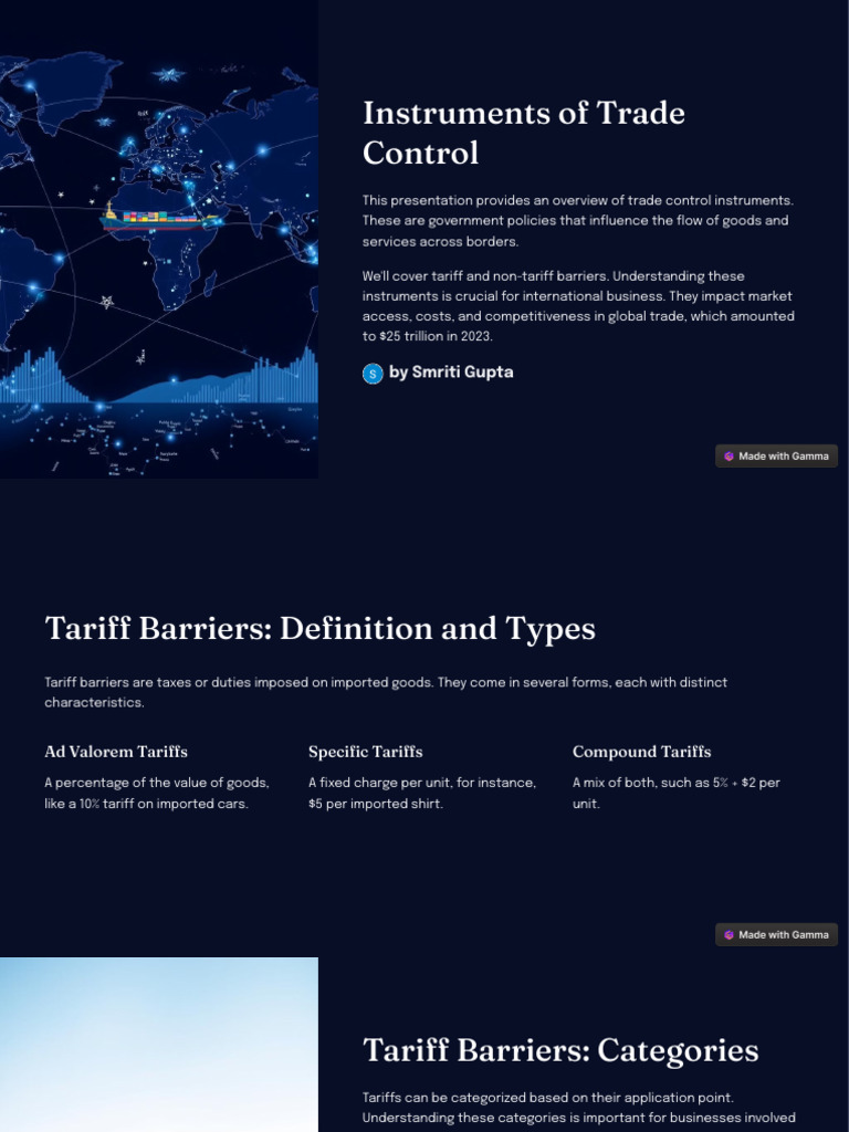 Instruments of Trade Control | PDF | Non Tariff Barriers To Trade | Tariff
