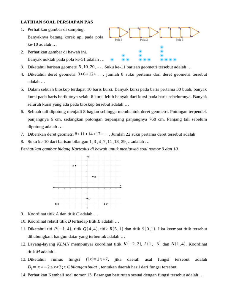 Latihan Soal Persiapan Pas | PDF