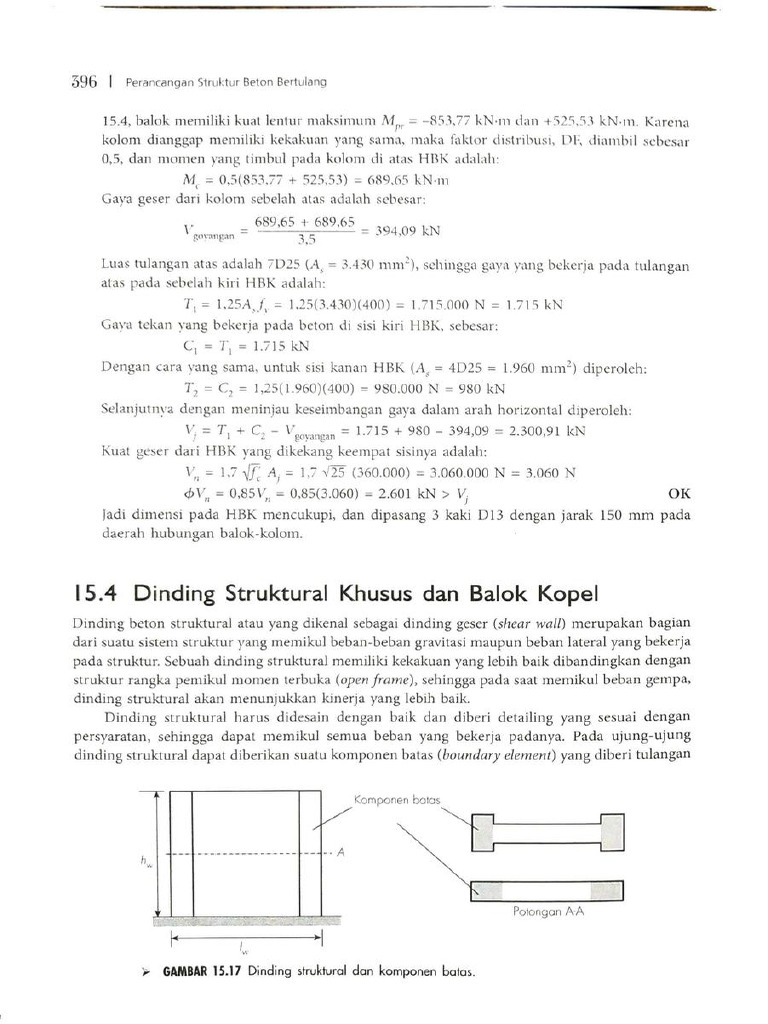 Perancangan Dinding Struktural dan Seton | PDF