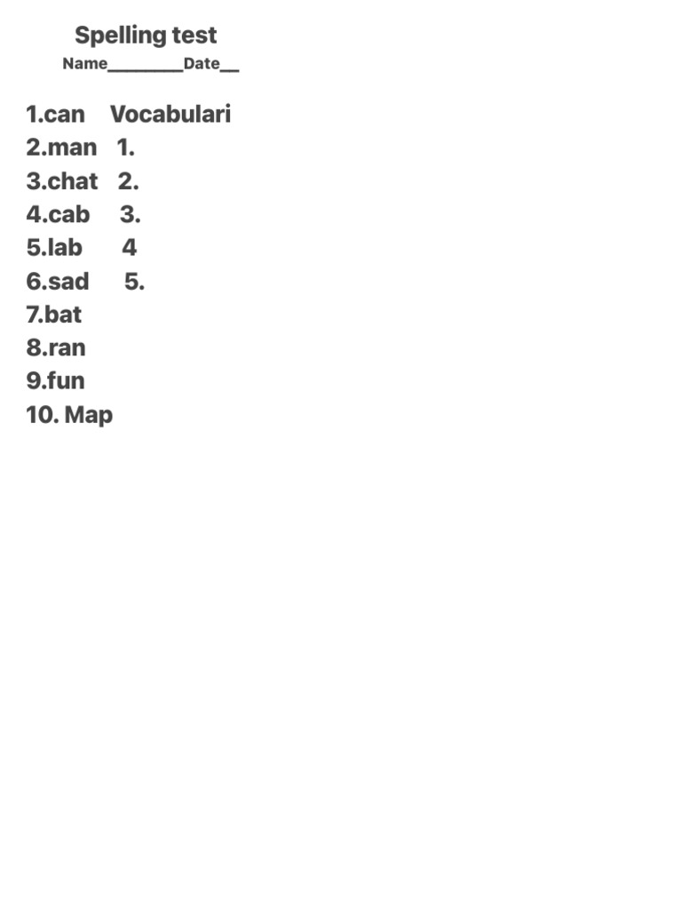 Spelling Test | PDF