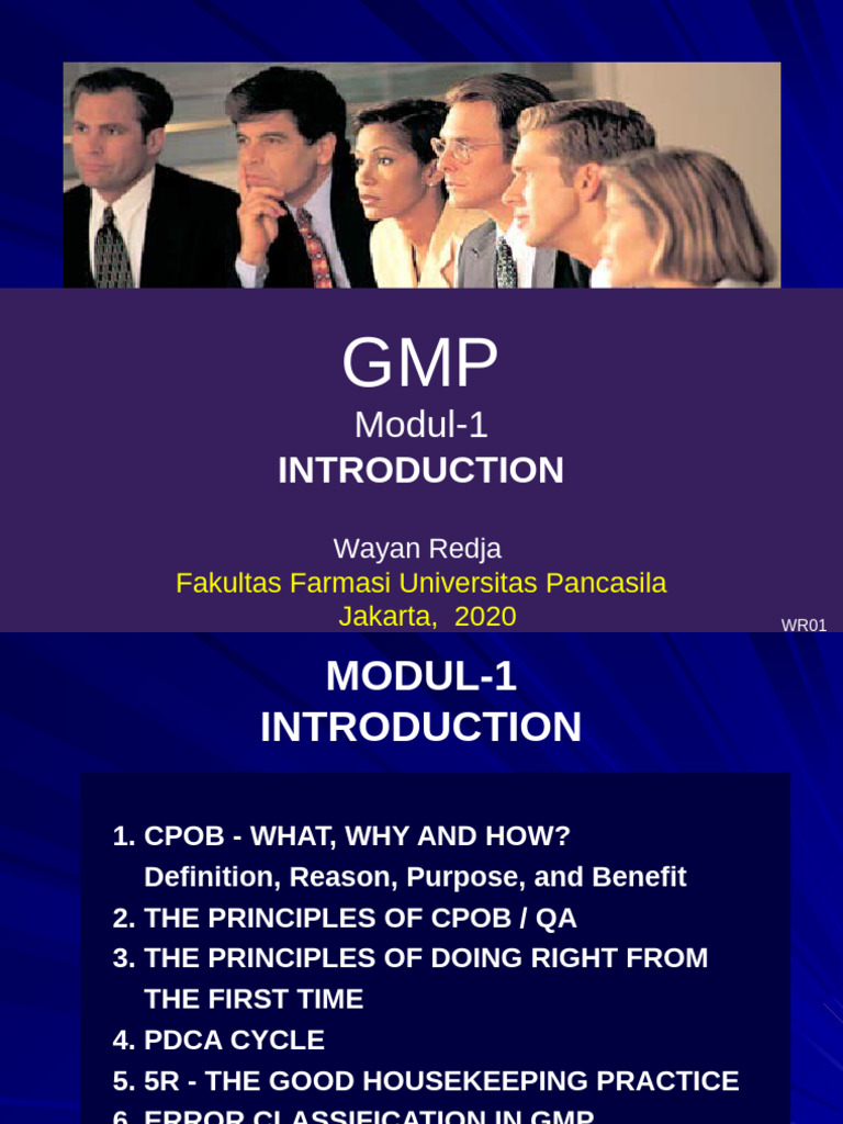 Modul-1 GMP Introdutcion | PDF | Production And Manufacturing | Quality