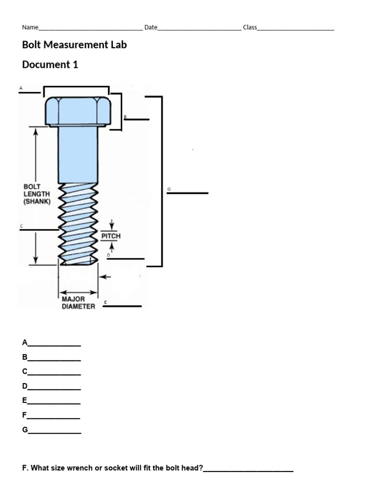 Bolt Measurement Doc AT 10 - Tagged | PDF