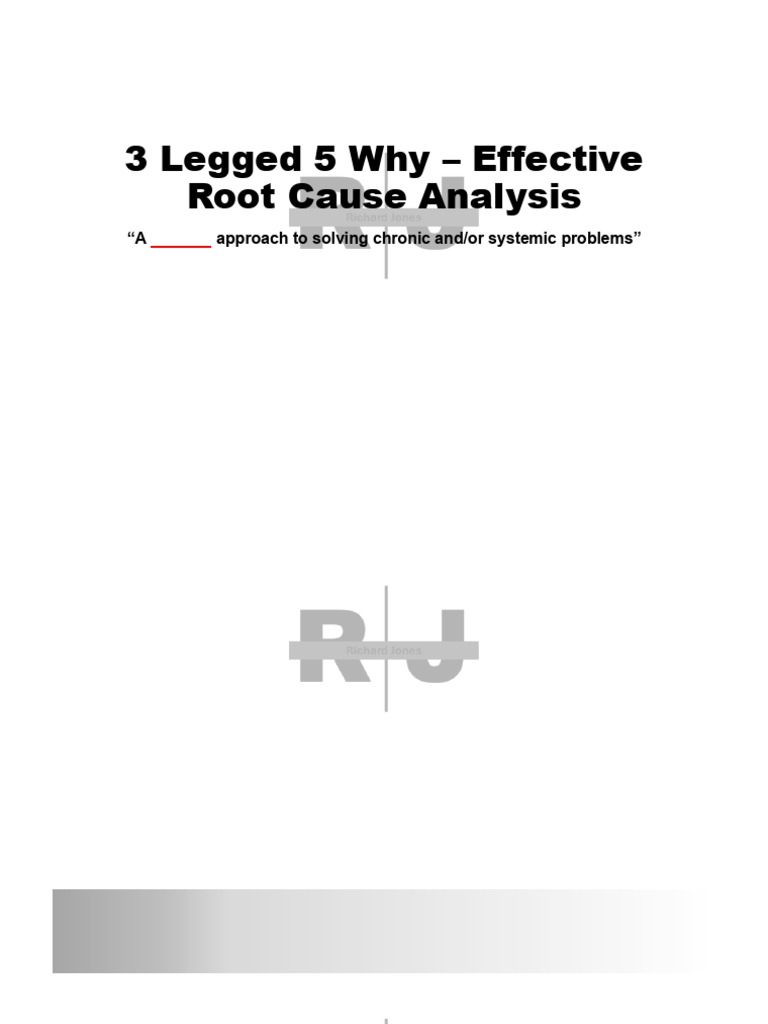 3 Legged 5 Why Root Cause Analysis | PDF