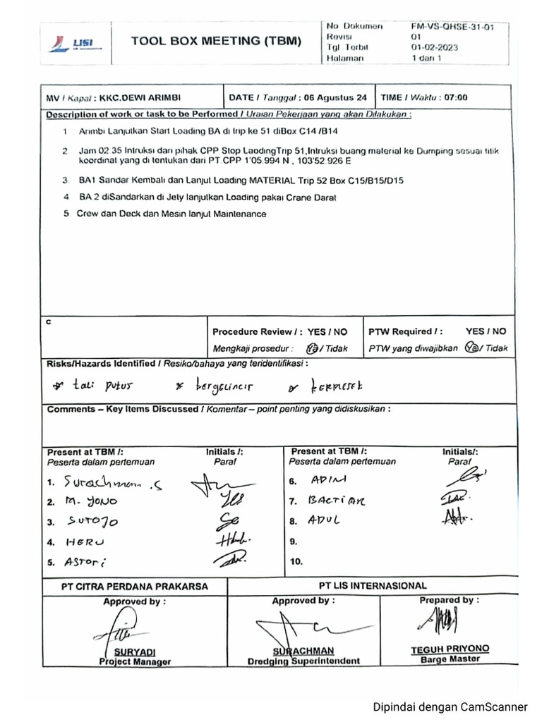 Form TBM 060824 | PDF