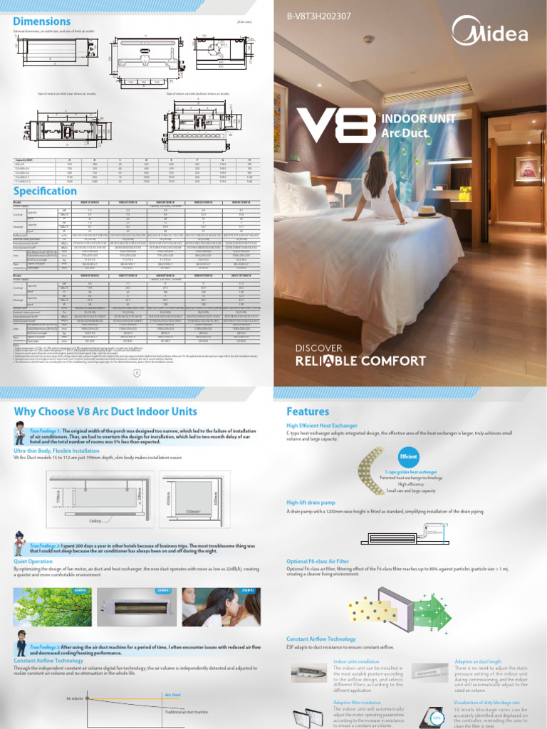 PD Midea V8 Arc Duct Brochure 20230719 V2 | PDF | Duct (Flow) | Equipment