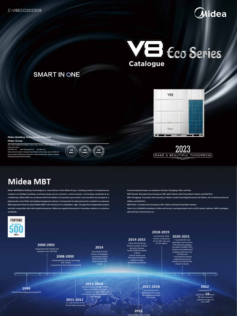 PD Midea V8 Eco VRF Standard Series Catalog 20230905 V5 | PDF | Mechanical Engineering ...