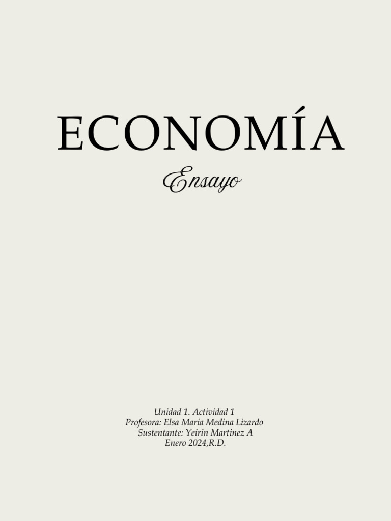 Importancia de Estudiar Economía | PDF | Ciencias económicas | Mercado ...