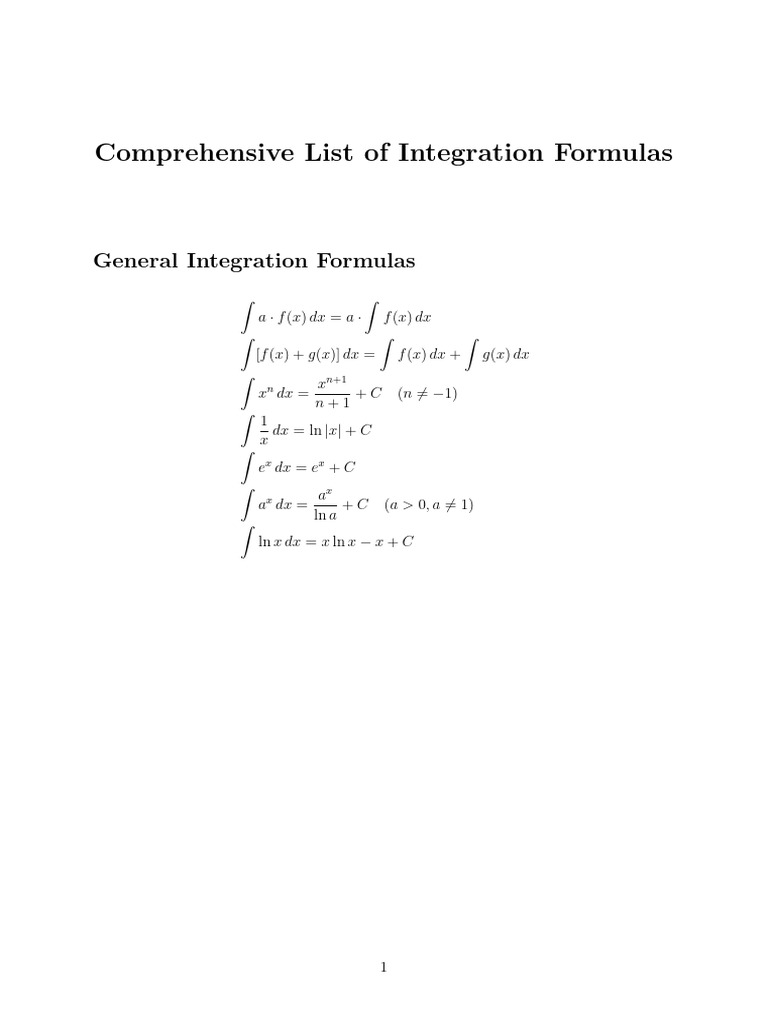 Integration Formulas - 2024-12-28 - 005946 | PDF | Non Euclidean Geometry | Triangle Geometry
