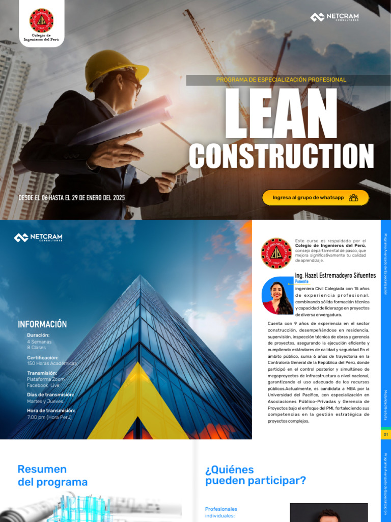 Brochure Lean Construction | PDF | Ingeniero civil | Business