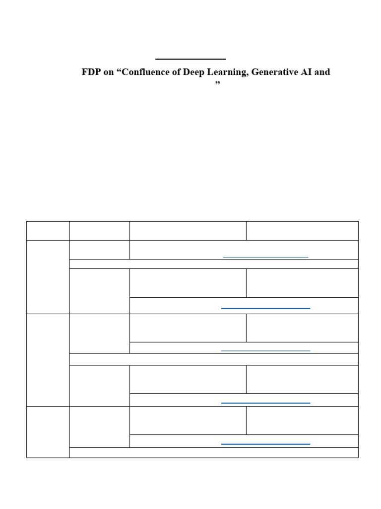 Final Schedule - FDP With Meeting Links - v1 | PDF | Data Science | Machine Learning