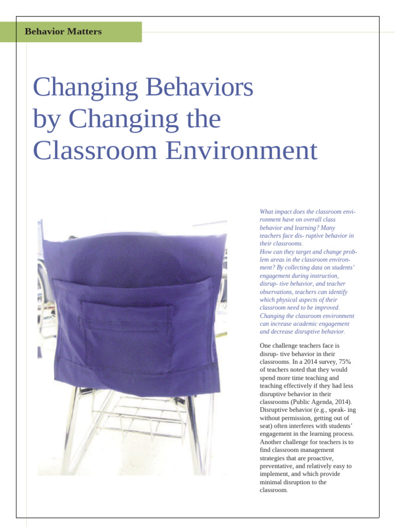 Transforming Classroom Behavior | PDF | Classroom | Teachers