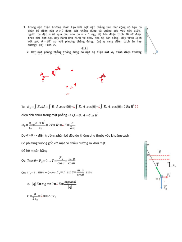 Tc: điện tích chứa trong mặt phẳng =>: q ε σ - π R ε Eπ R E σ ε | PDF