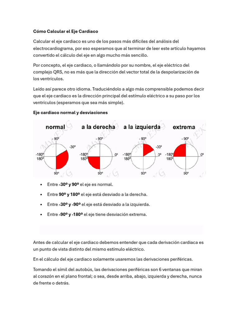 Cálculo del Eje Cardiaco Simplificado | PDF | Corazón