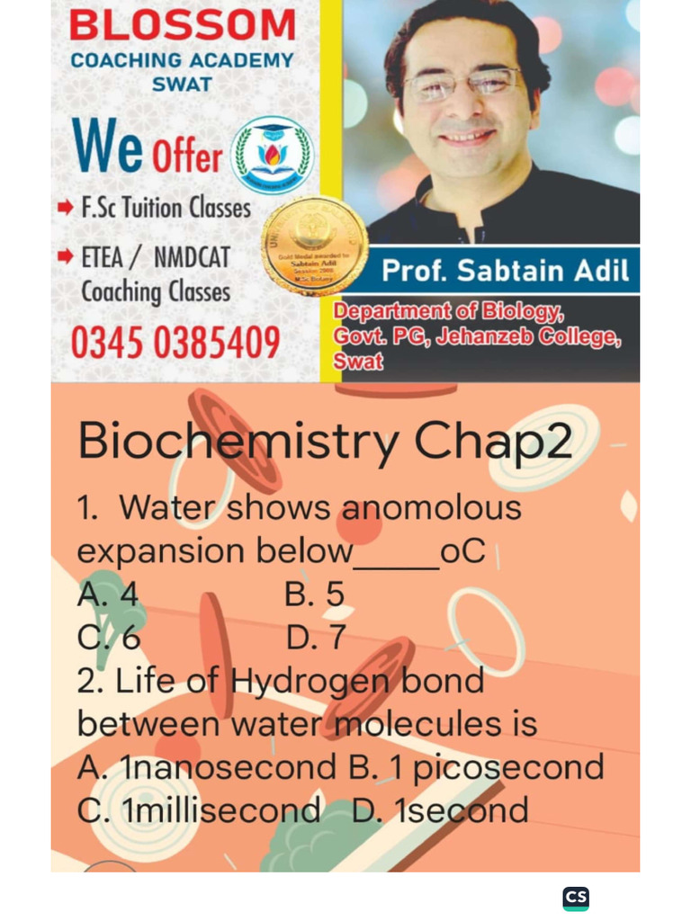 Biochemistry Mcqs by Prof Sabtain Adil | PDF