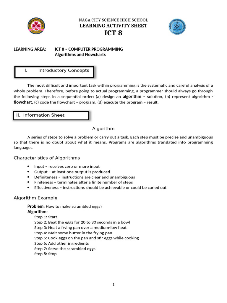 Algorithms And Flowcharts Guide Pdf Algorithms Computer Programming