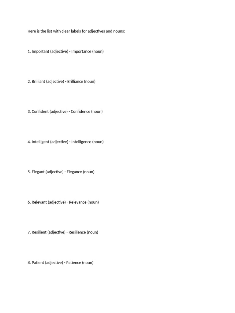 Worksheet Adjective Noun Pair | PDF | Adjective | Noun