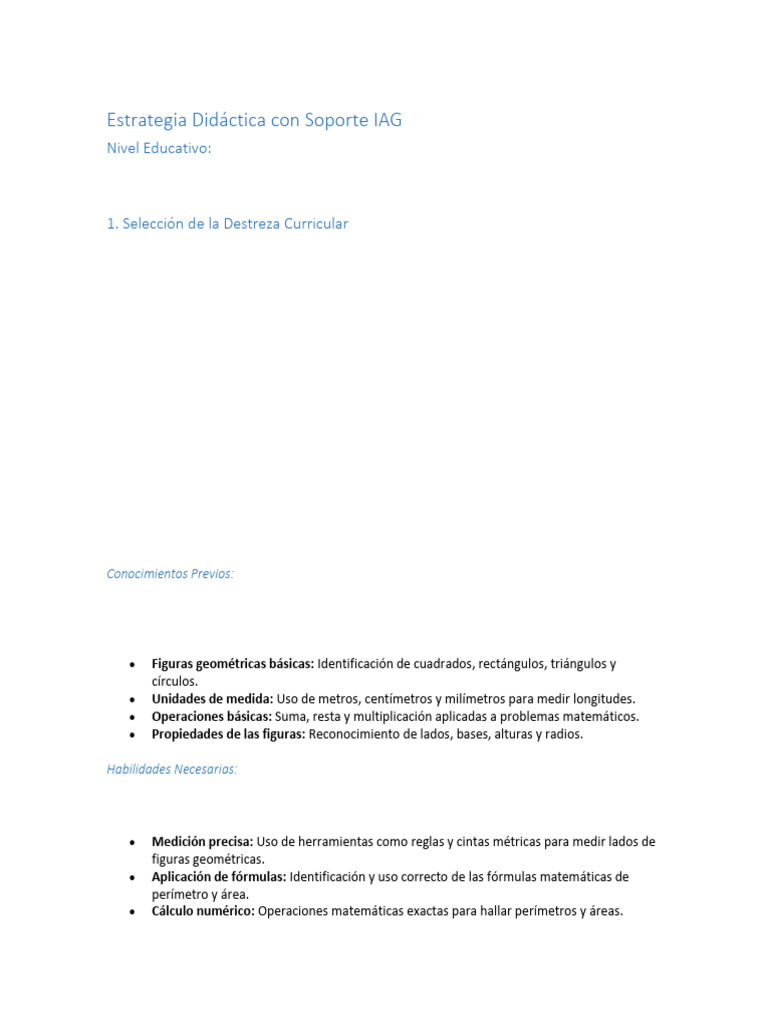 Estrategia Didáctica Con Soporte IA1 | PDF | Geometría | Matemáticas