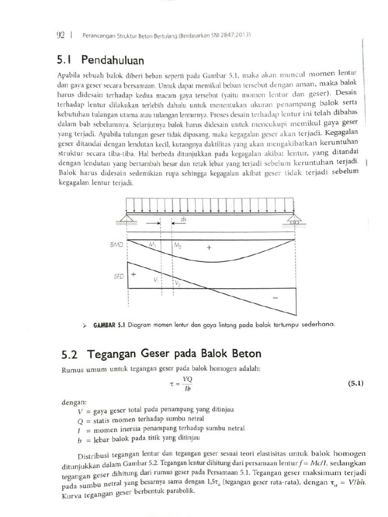 Desain Balok Beton: Momen Lentur dan Geser | PDF
