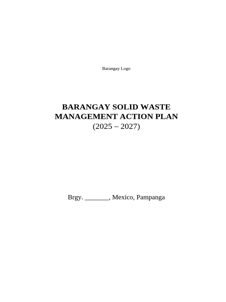 BSWM-ActionPlan-Template 2025-2027 | PDF | Waste Management | Municipal Solid Waste