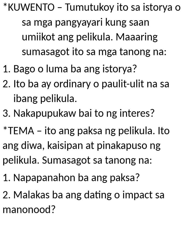 Rebyu Sa Pelikula | PDF