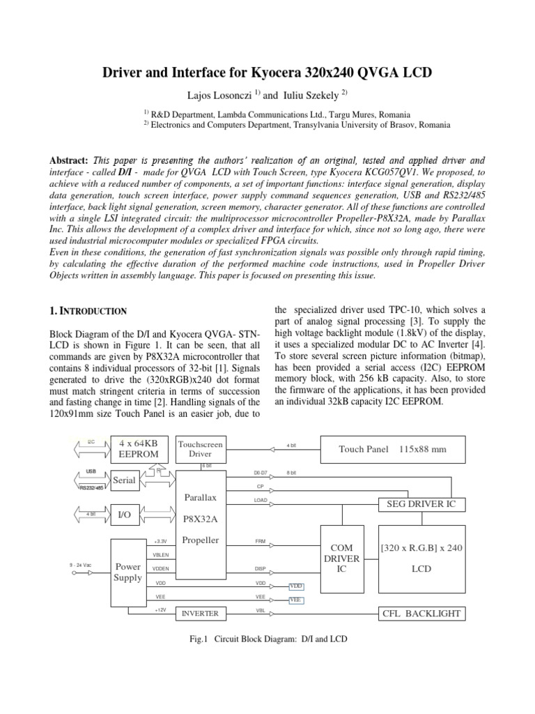 Driver and Interface For Kyocera 320 and | PDF | Electronics ...