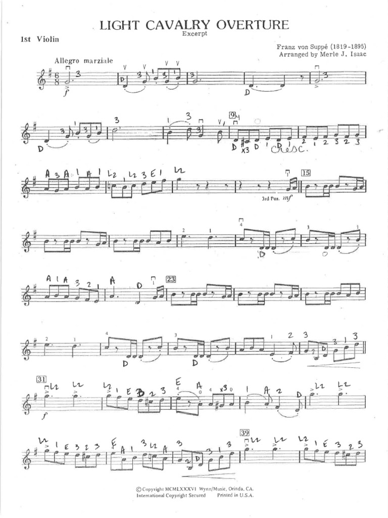 Concert VLN 1 W Fingerings sp2020 | PDF