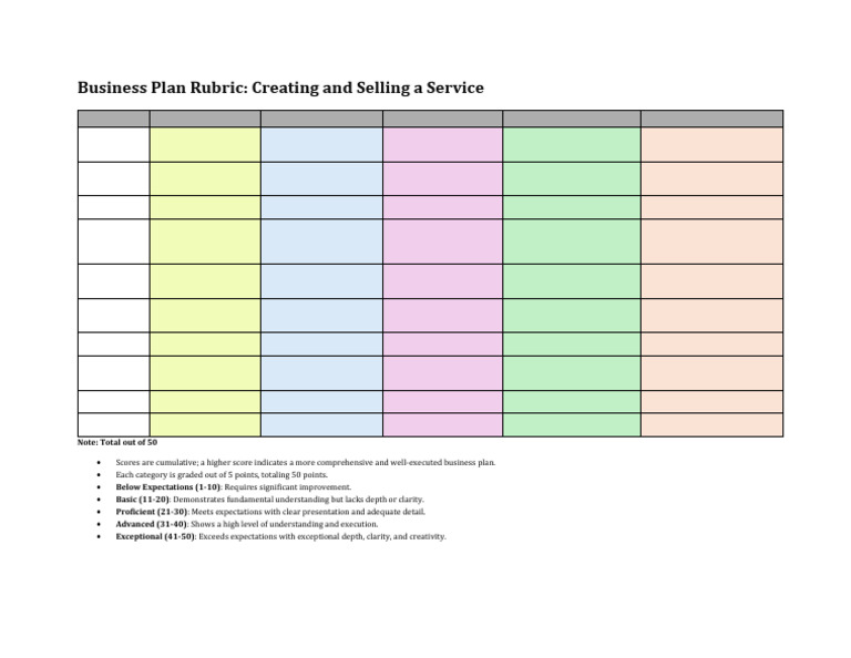 Business Plan Evaluation Rubric | PDF | Marketing Strategy | Marketing