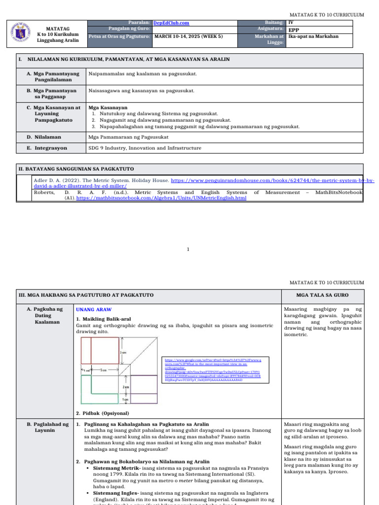 DLL Matatag - Epp 4 Q4 W5 | PDF