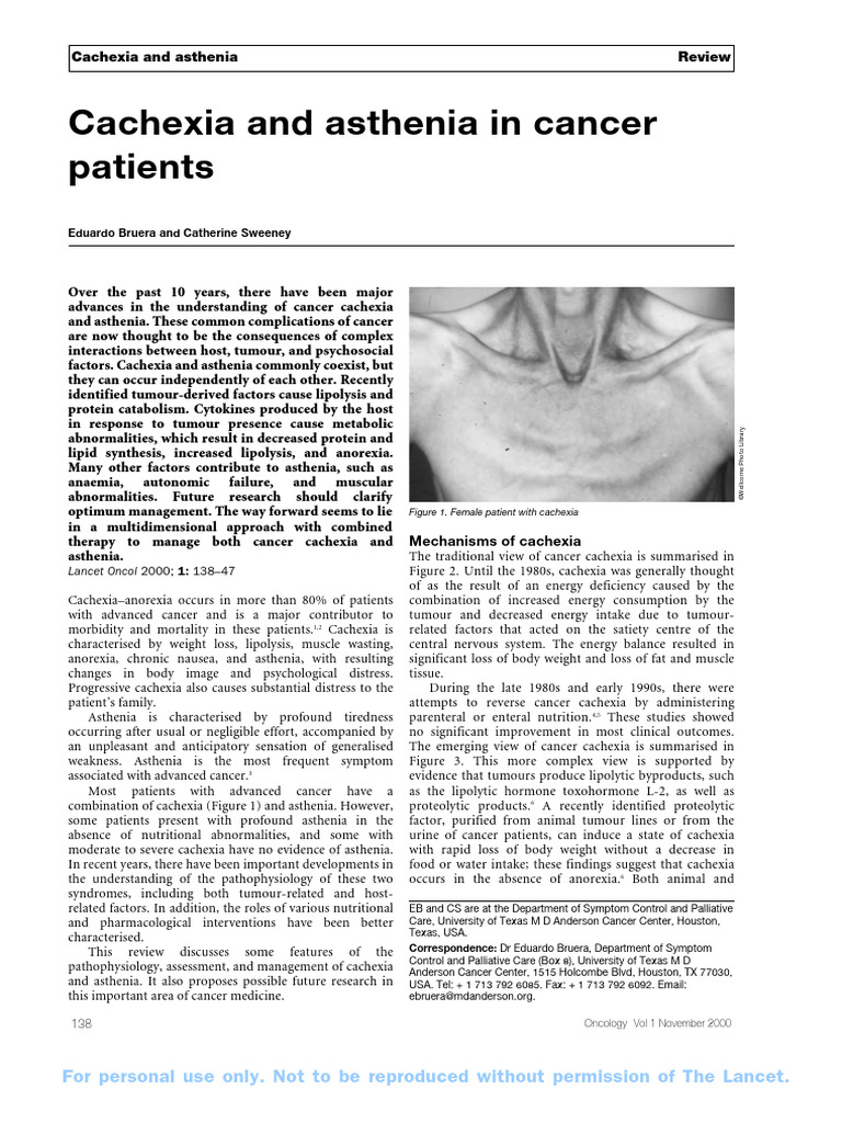 Understanding Cancer Cachexia | PDF | Cancer | Appetite
