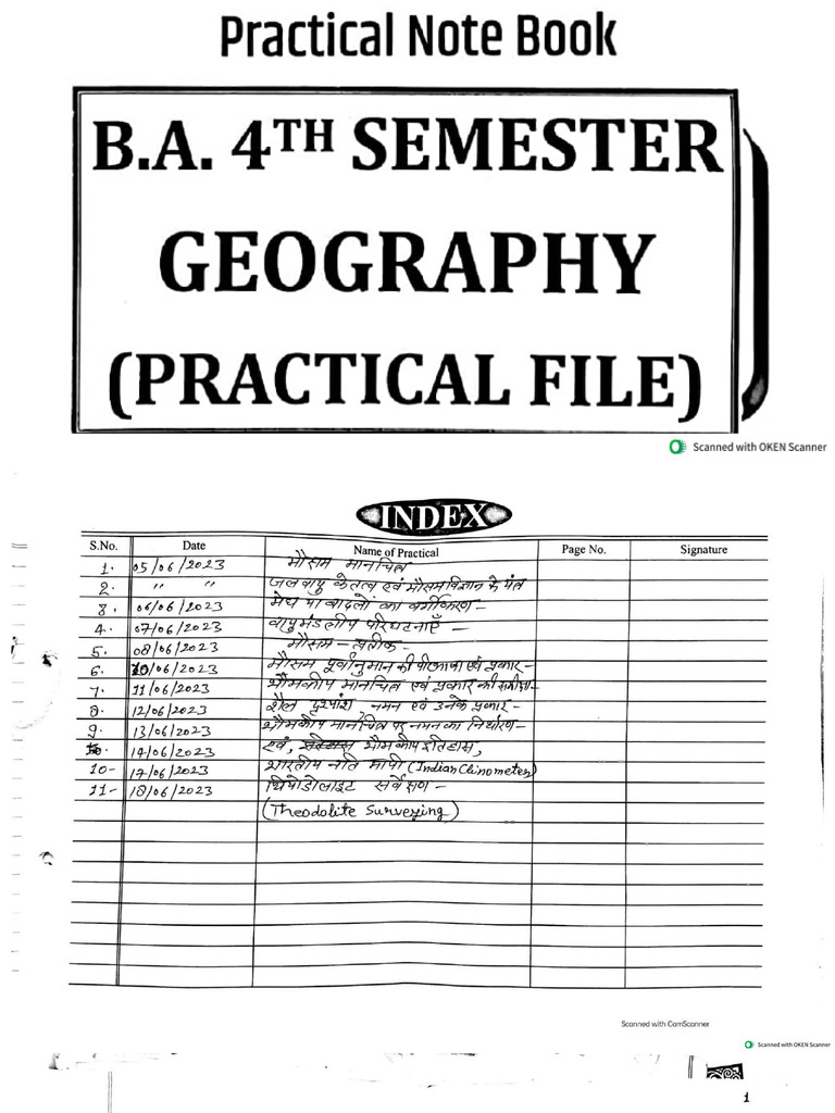 B.A. 4th Sem. Geography Practical File | PDF