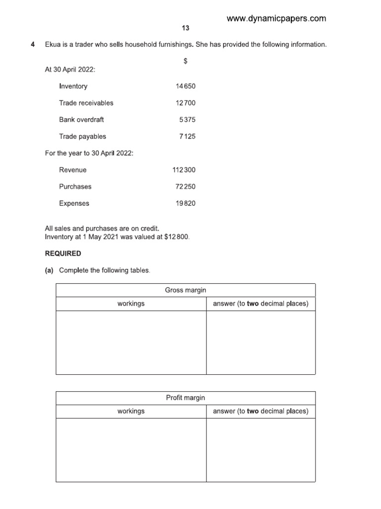 Ratios Analysis - Practice Worksheet 2 | PDF