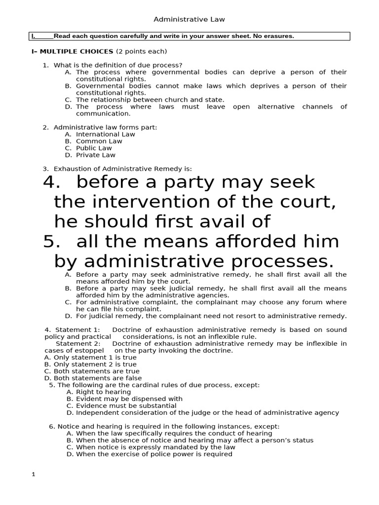 Administrative Law Quiz - 2 | PDF | Burden Of Proof (Law) | Judiciaries
