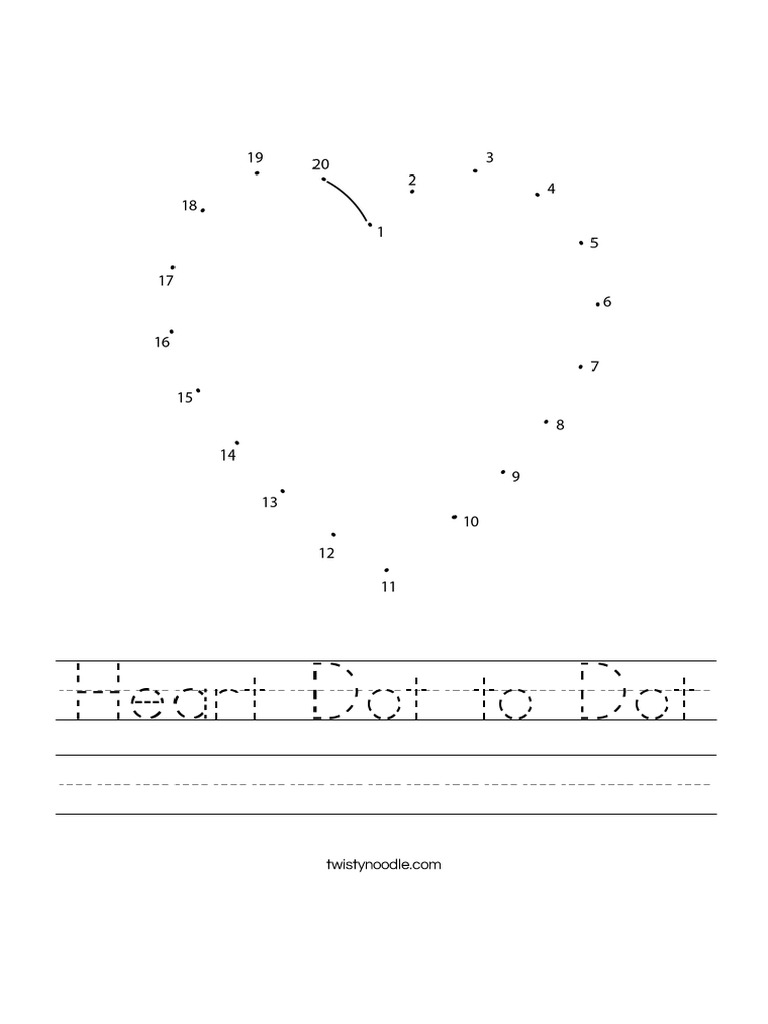 Heart Dot To Dot Worksheet | PDF
