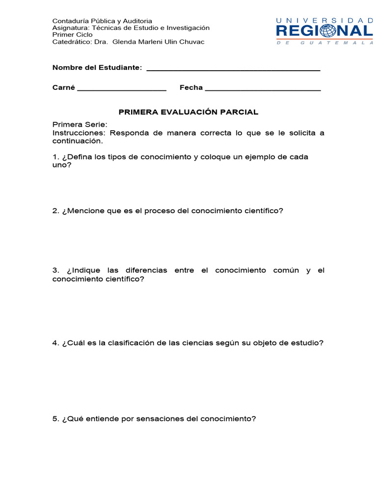 Primer Parcial Tecnicas (Cpa) | PDF