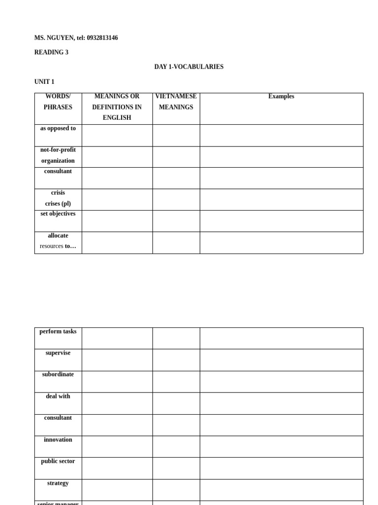 vocab unit 1+2 | PDF