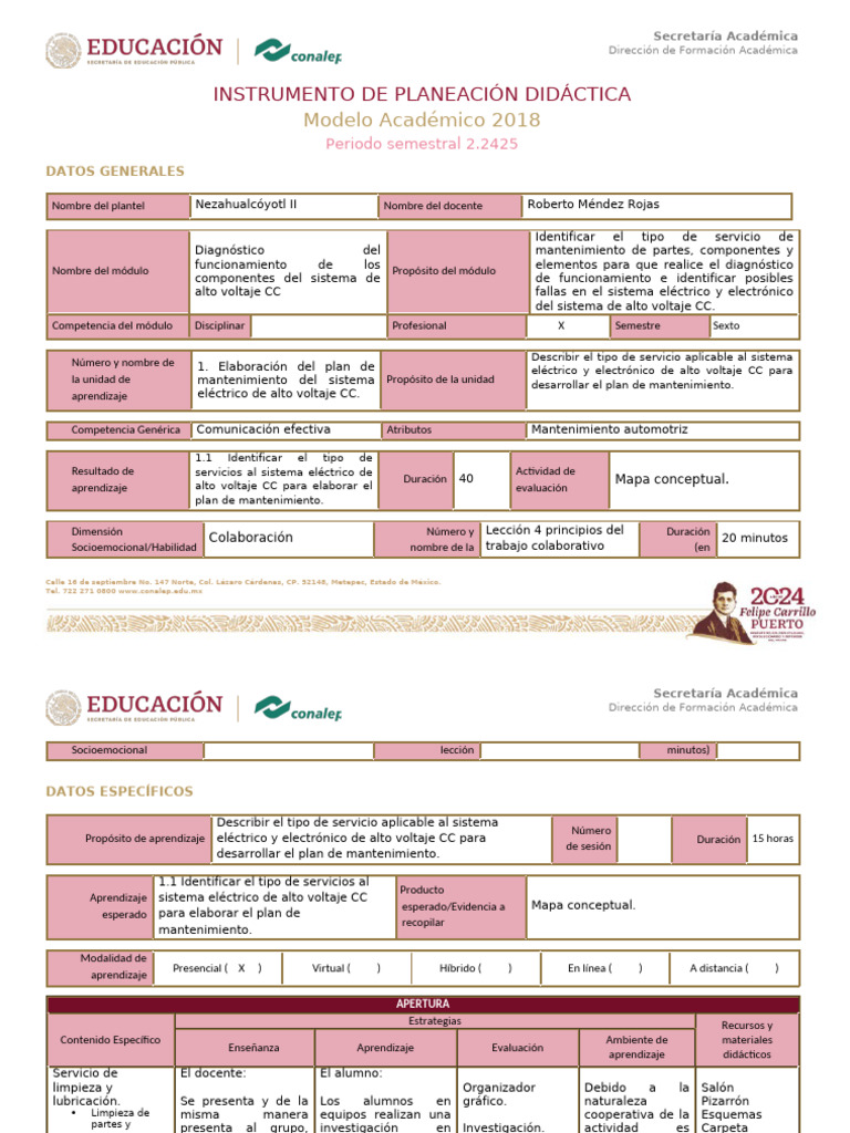 Planeacion Dfcs 00 | PDF | Enseñando | Evaluación