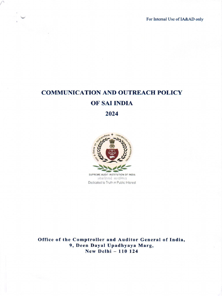 Communication & Outreach Policy | PDF | Audit | Governance