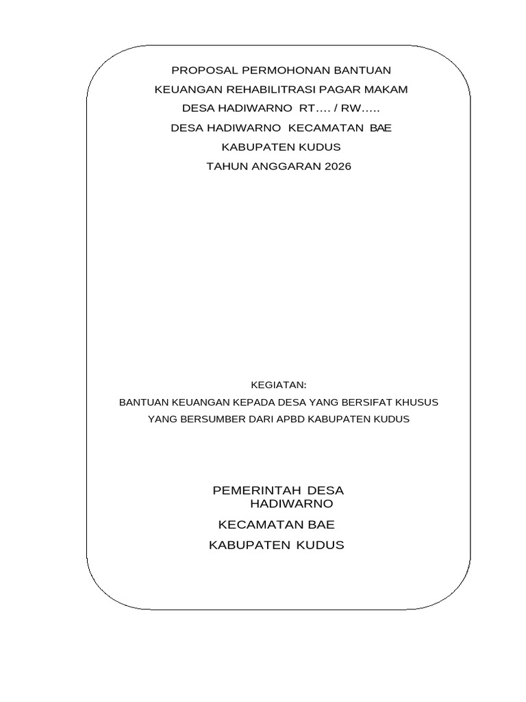 Proposal Desa Hadiwarno | PDF