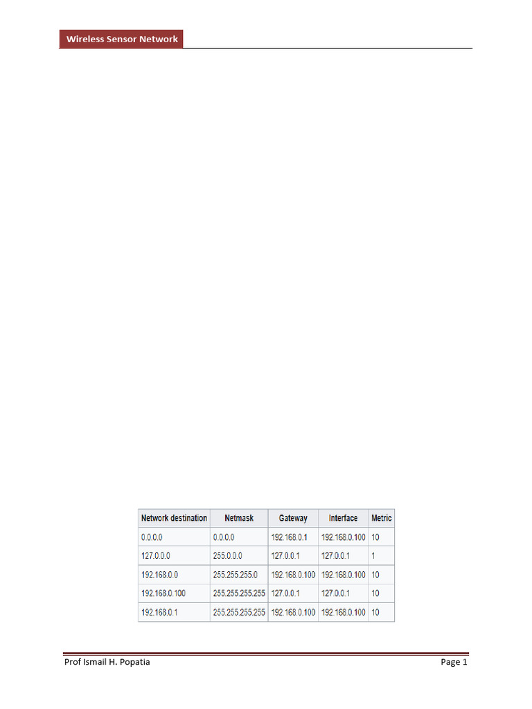 Analysis of Routing Table | PDF
