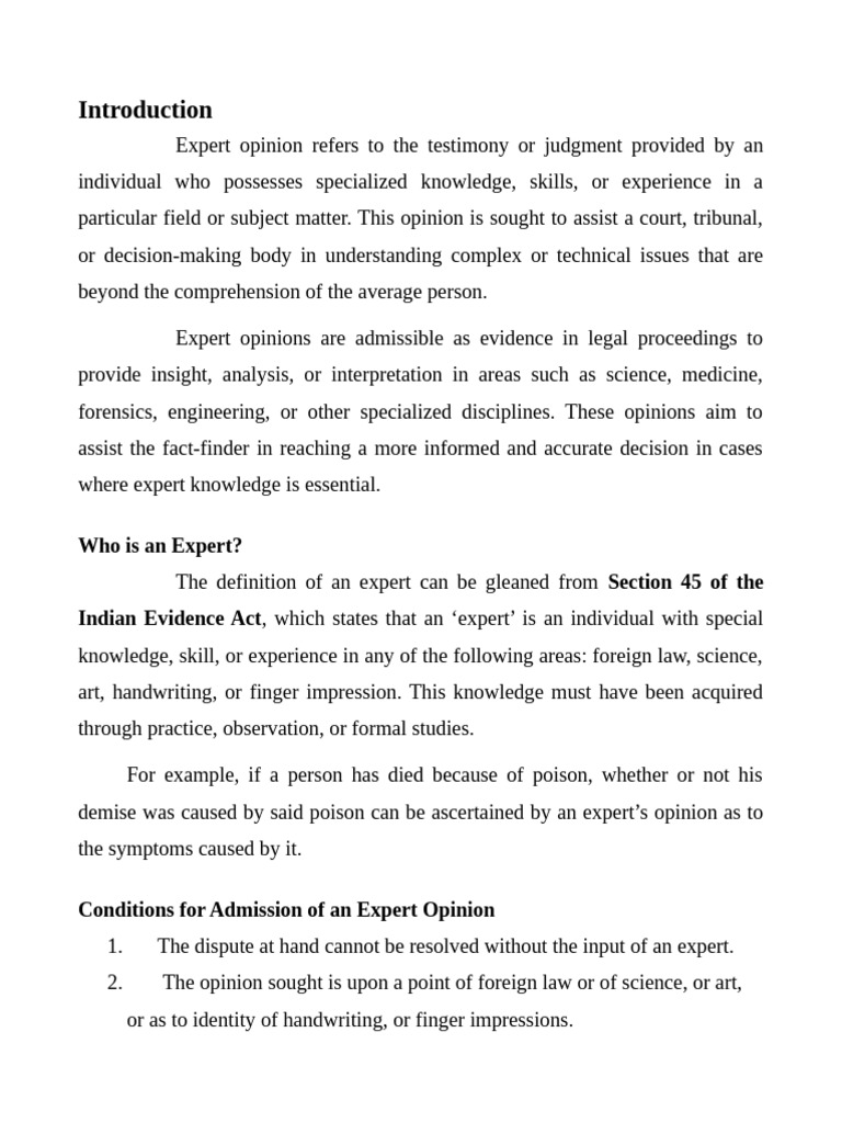Expert Evidence Approciation | PDF | Expert Witness | Expert
