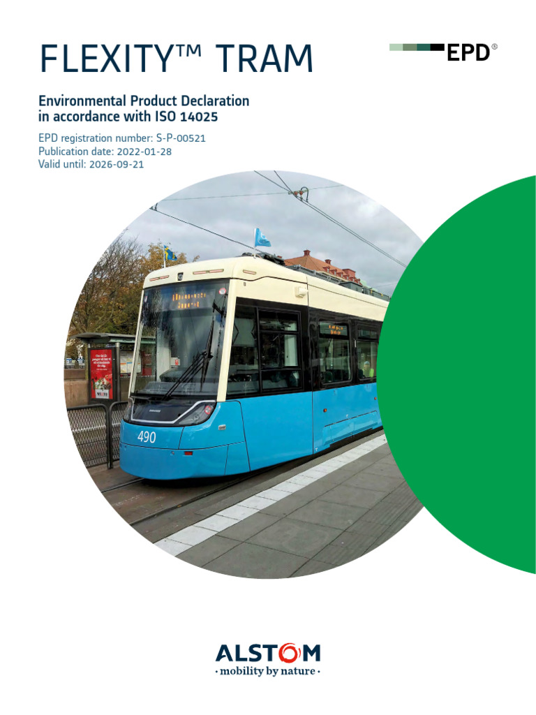 Alstom EPD FLEXITY Tram EN | PDF | Life Cycle Assessment