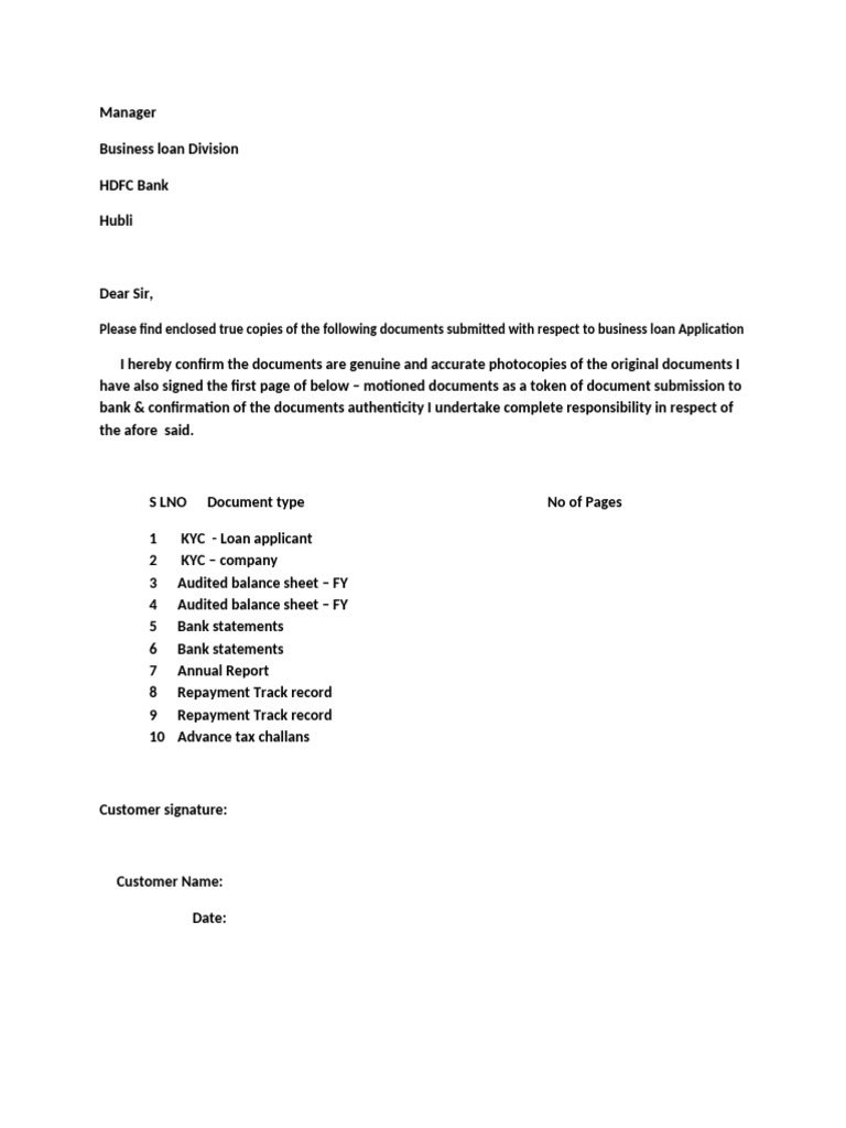 HDFC One Signature Formate. | PDF