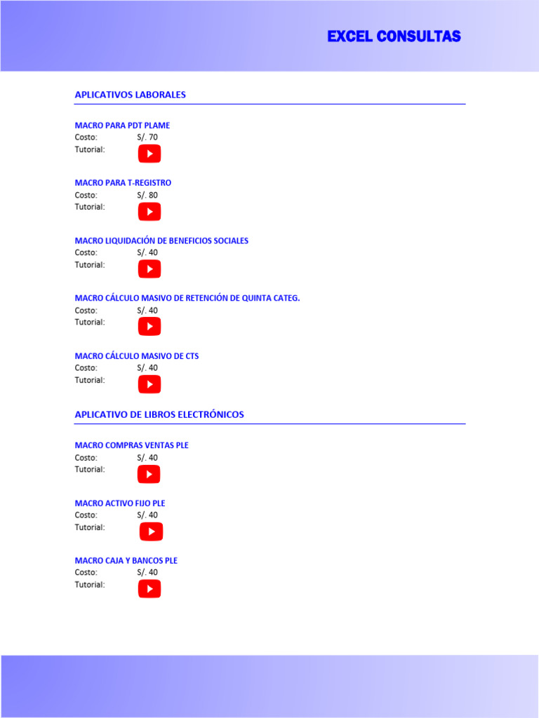 Aplicativos Excel Consultas | PDF