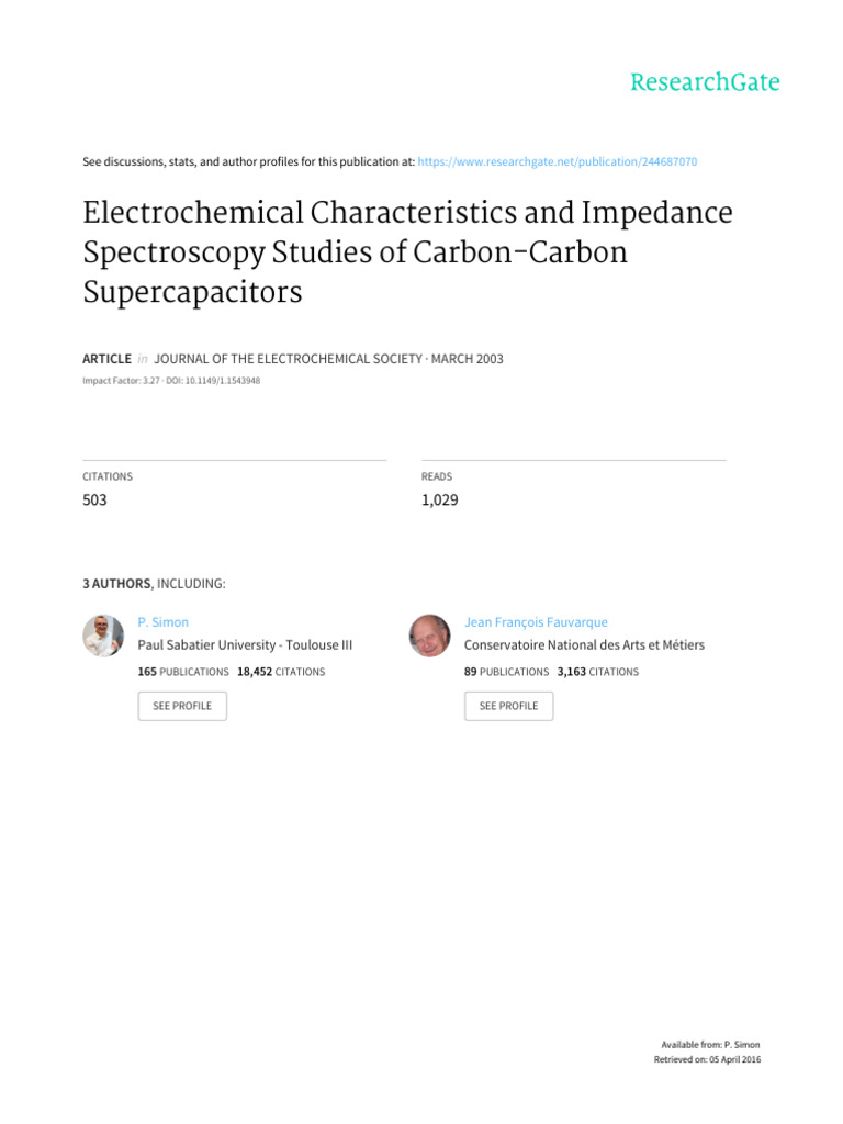 Impedence Spectro On Carbon | PDF | Capacitor | Electrical Impedance