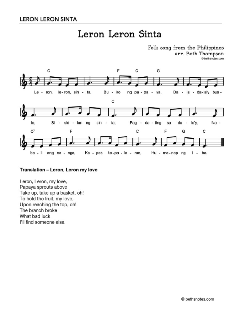 Leron Leron Sinta | PDF