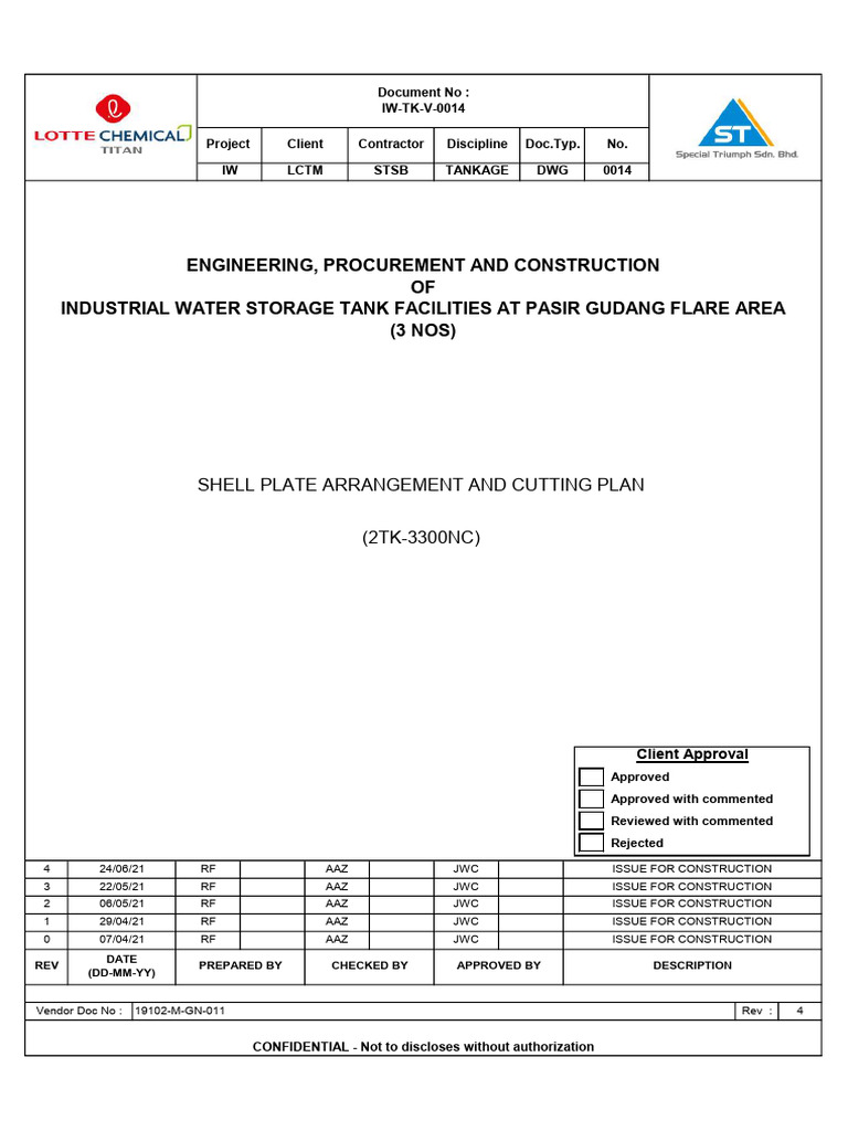 IW-TK-V-0014 - Rev'4 (Shell Plate Arrangement & Cutting Plan - 2TK ...