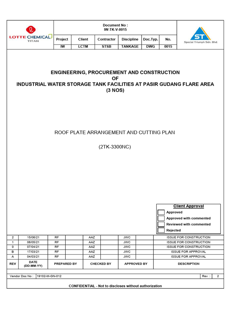 IW-TK-V-0015_rev'2 (Roof Plate Arrangement & Cutting Plan - 2TK-3300NC ...