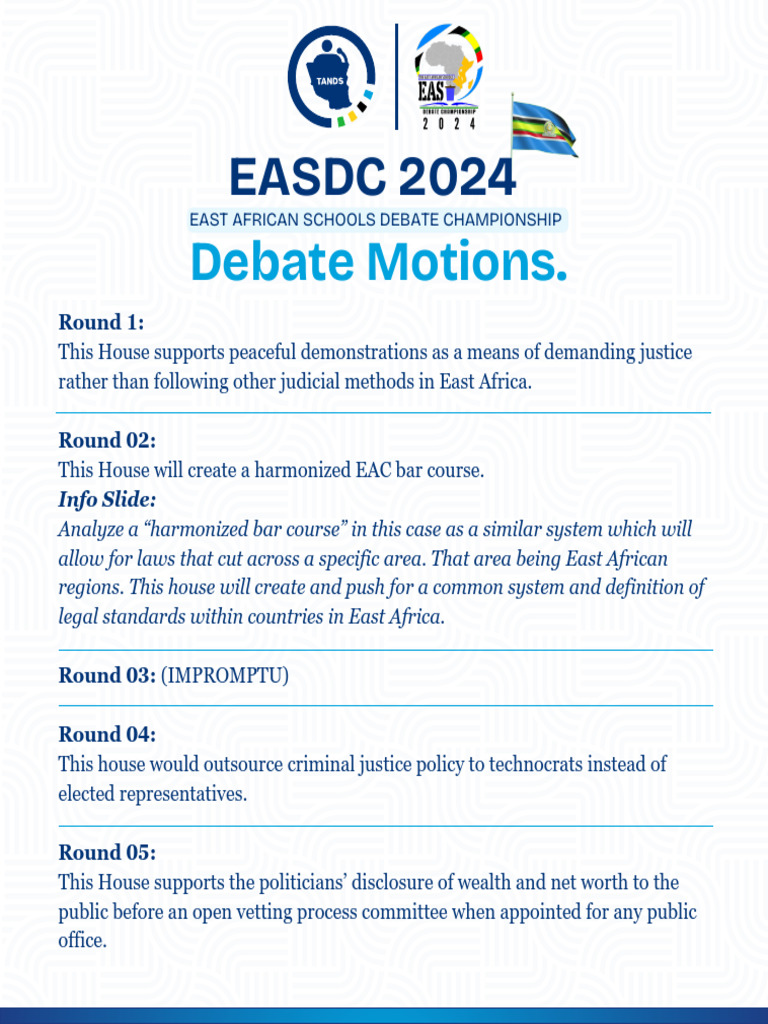 EASDC 2024 Debate Motions & Public Speaking Topics | PDF | Justice ...