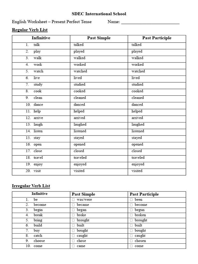 Year 3 Present Perfect Tense | PDF | Syntax | Linguistic Morphology