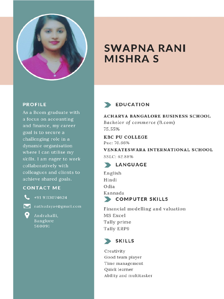 SWAPNA RANI MISHRA S Resume | PDF